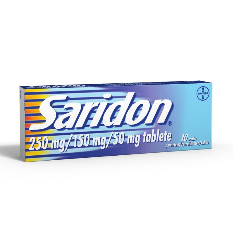 Saridon 250 mg/150 mg/50 mg tablete, 10 tablet | Lekarnica.com